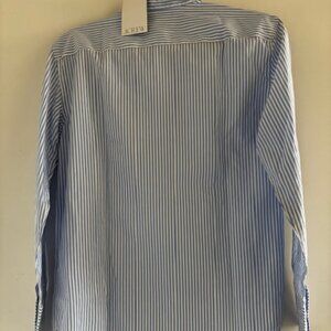 J. Crew | Tops | J Crew Collection Garon Embellished Shirt In Blue Pinstripe | Poshmark